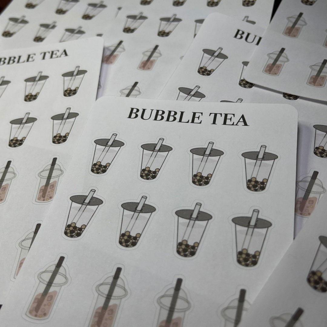 Bubble Tea Sticker Sheet Assorted Boba Tea Stickers Cute Girly Boba ...