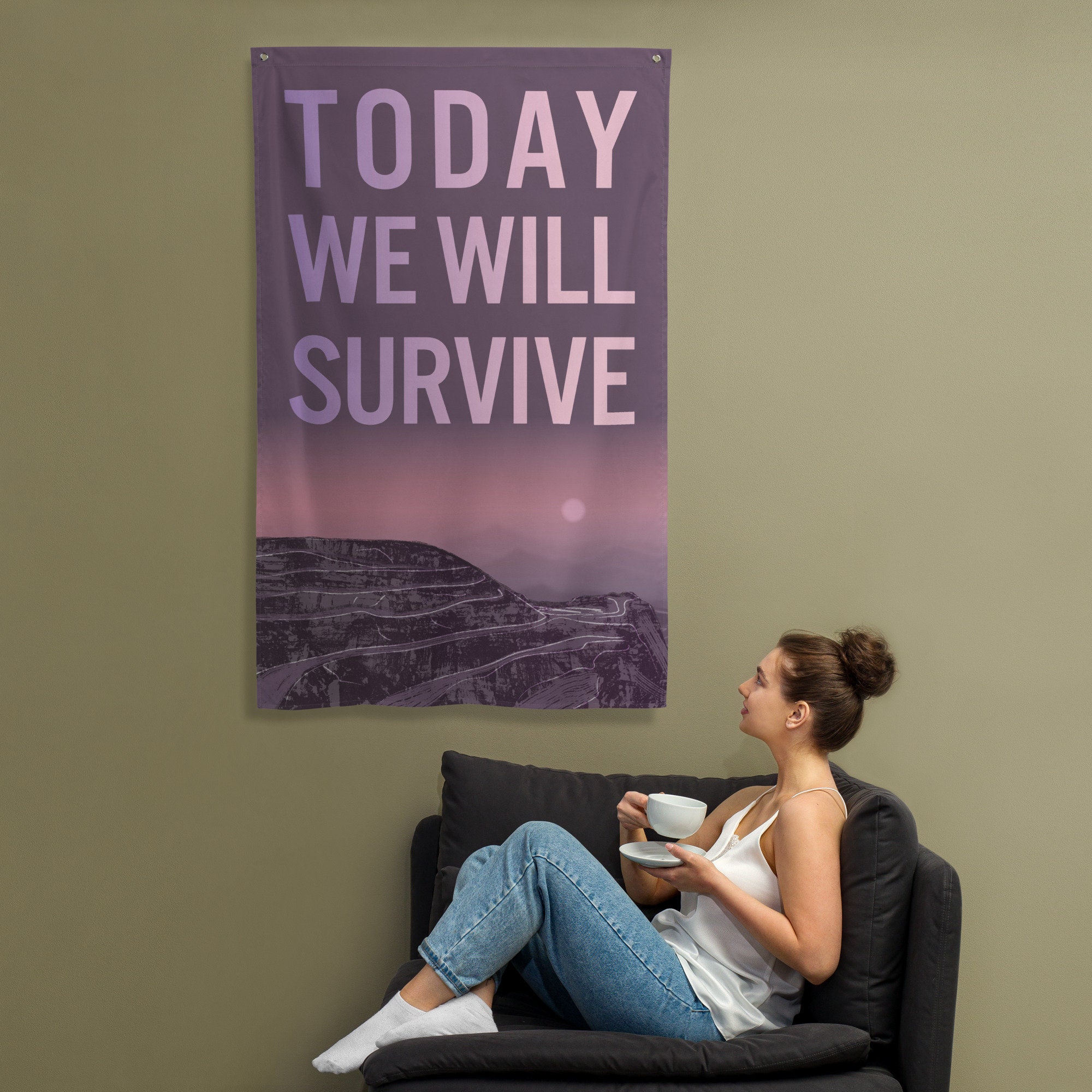 Today We Will Survive • NOT TODAY BTS Vertical Flag - Etsy