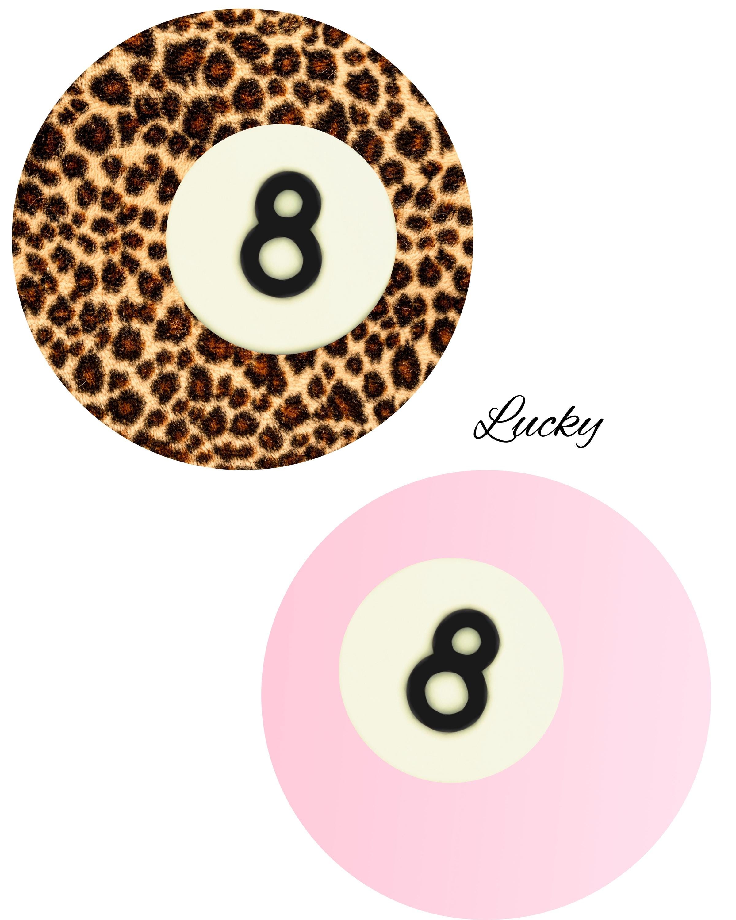 8 Ball Cheetah Print, Retro Lucky Girl, Y2K, Aesthetic Decor, Pink Pool Ball, Vintage Poster - Etsy