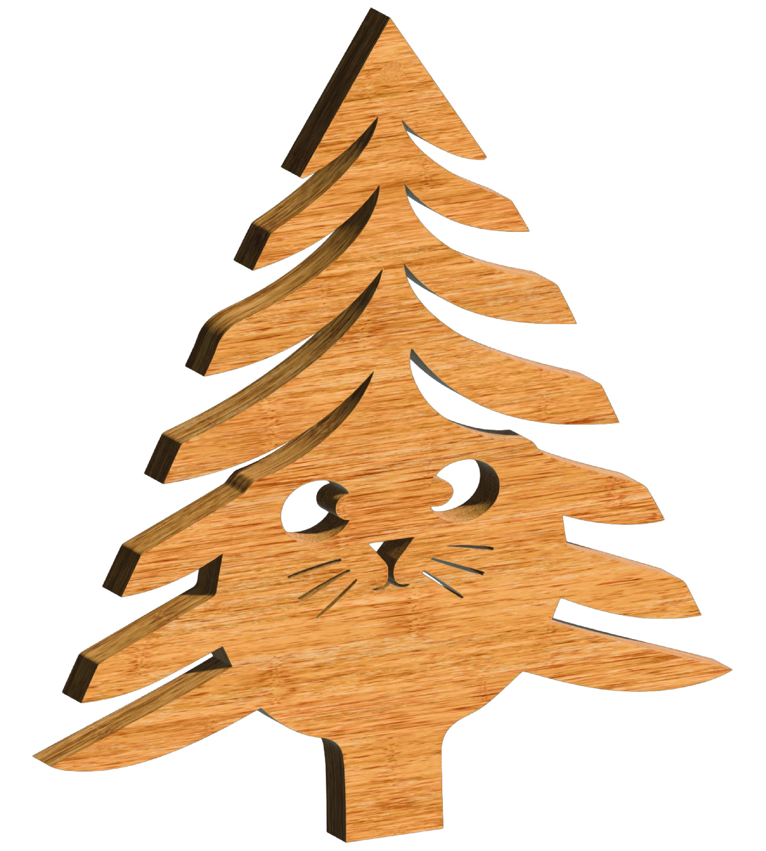 Cat Christmas Tree Scroll Saw Pattern - Etsy