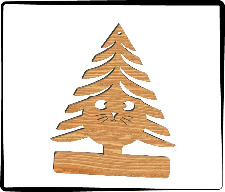 Cat Christmas Tree Scroll Saw Pattern - Etsy