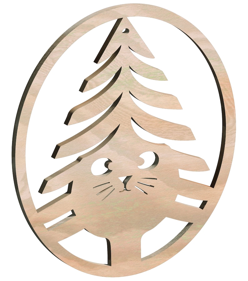 Cat Christmas Tree Scroll Saw Pattern - Etsy