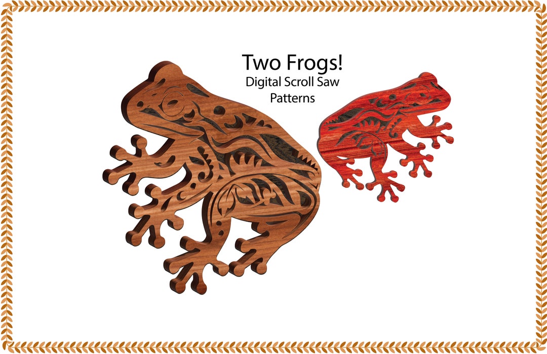 Two Frog Scroll Saw Patterns. PDF File. Immediate Download. - Etsy