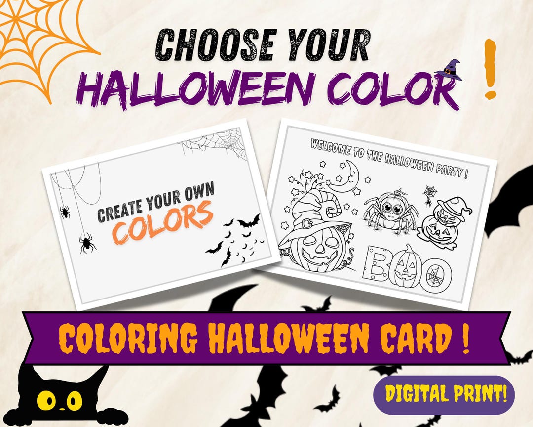 Happy Halloween Card, Spooky, Ghost, Printable Halloween Card ...