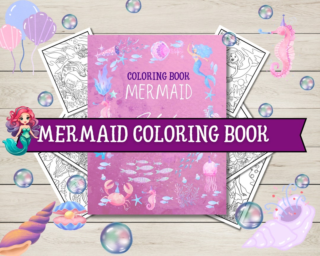 Printable Mermaid Coloring Pages, 25 Pages Coloring Pages for Kids ...