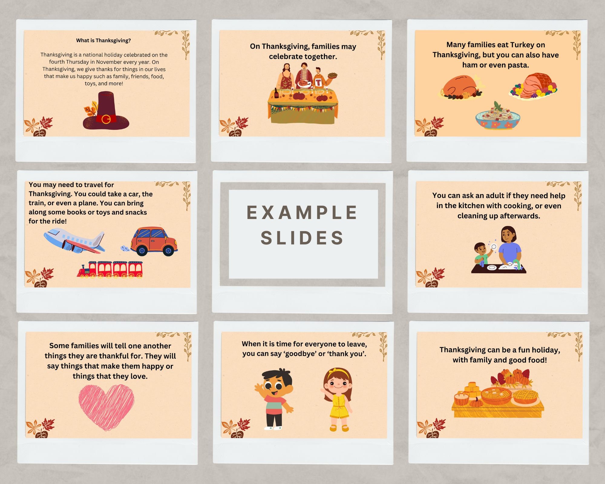 Thanksgiving Day Social Story - Etsy