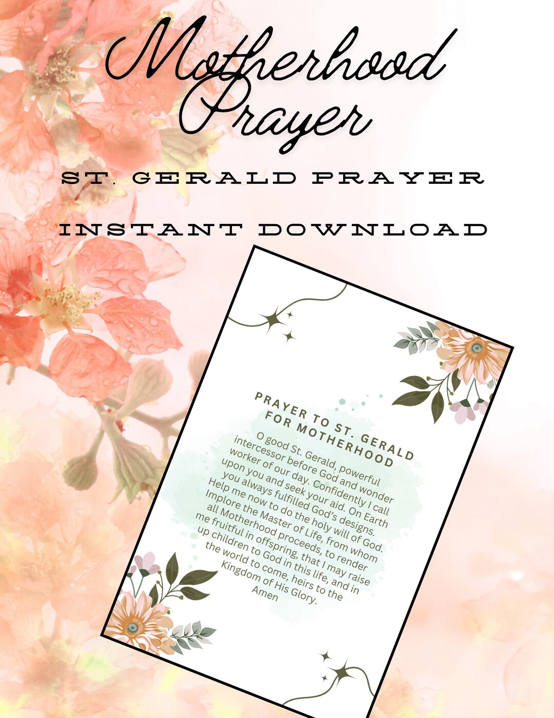 St. Gerald Prayer for Motherhood, Fertility Prayer, Infertility Prayer ...