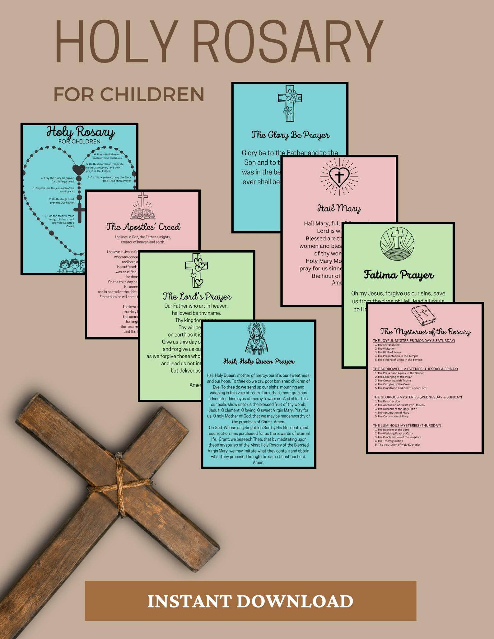 How to Pray the Rosary for Children - Etsy