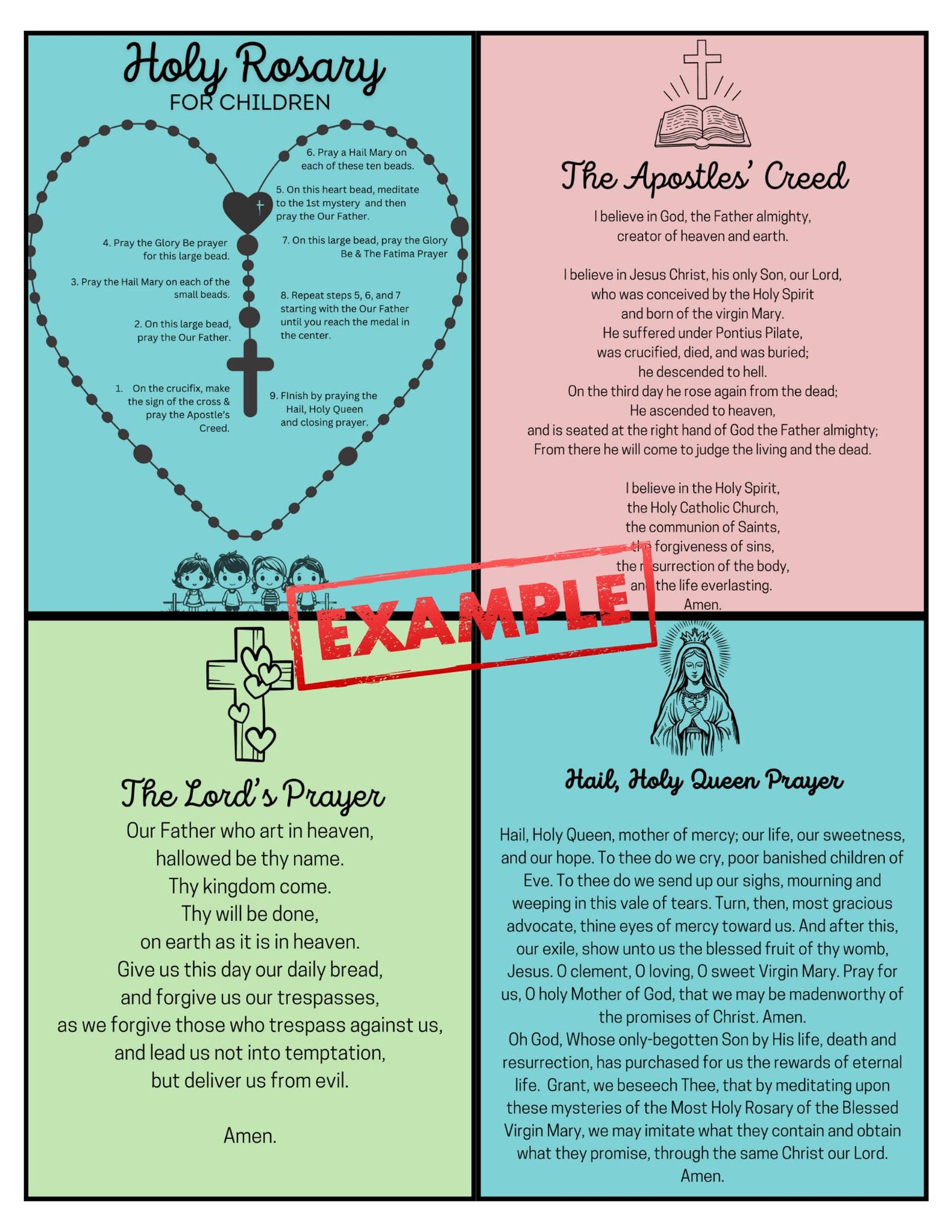 How to Pray the Rosary for Children - Etsy