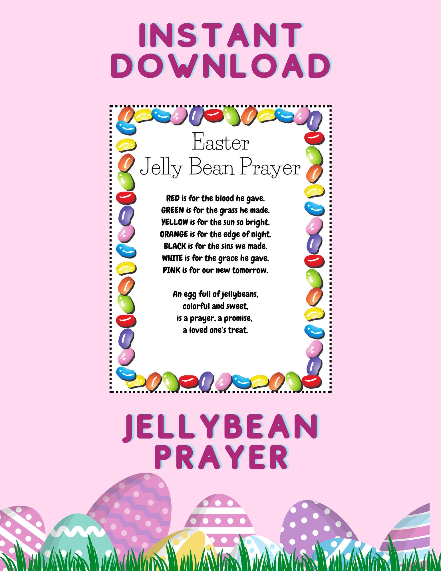 Jelly Bean Prayer, Easter Prayer, Children's Easter Prayer - Etsy