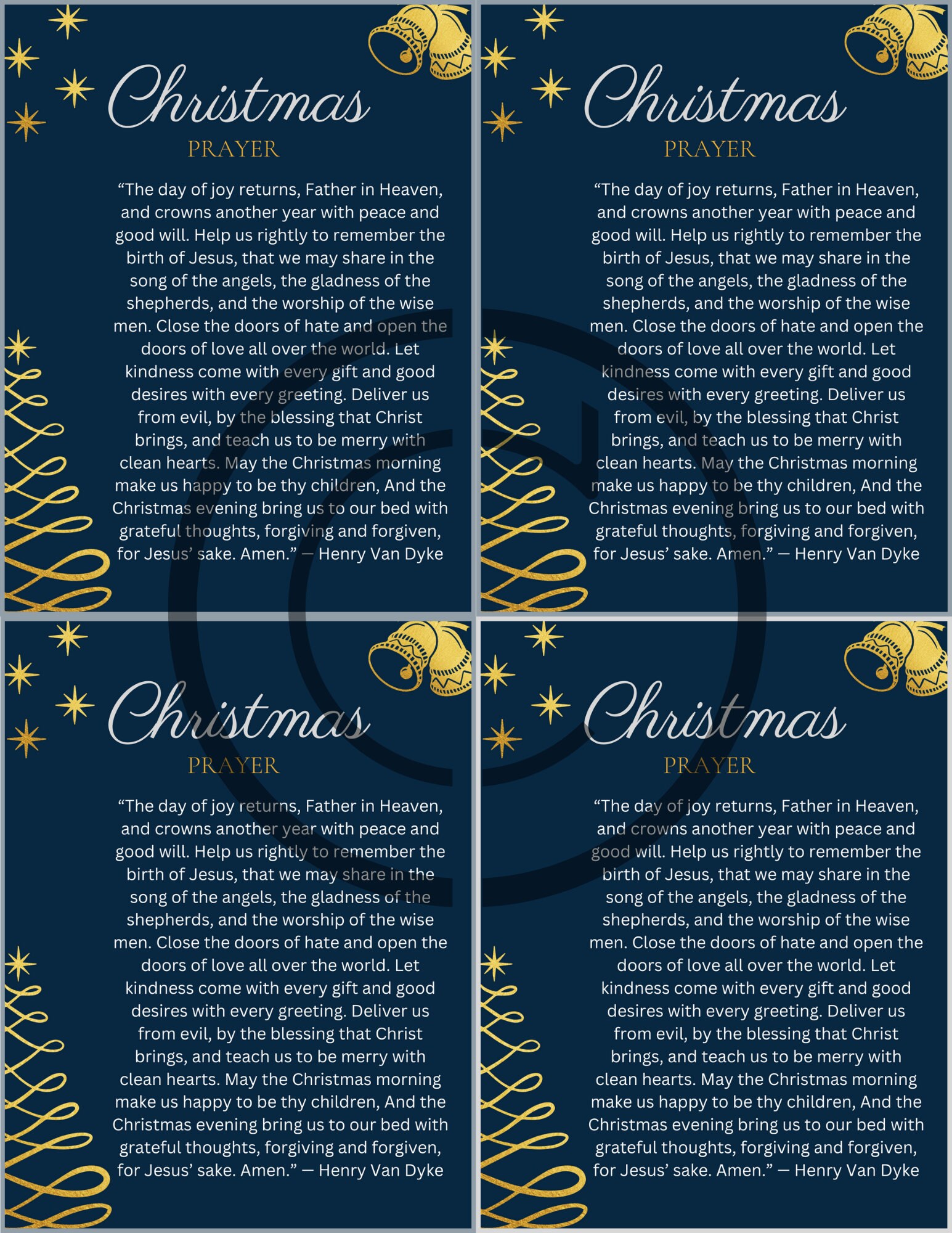 A Christmas Prayer Printable/digital Download - Etsy
