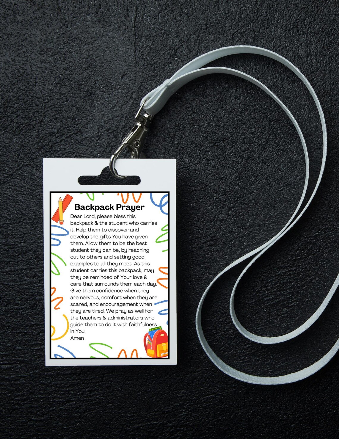 Backpack Blessing or Prayer, Backpack Prayer Tag - Etsy