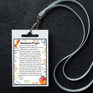 Backpack Blessing or Prayer, Backpack Prayer Tag - Etsy