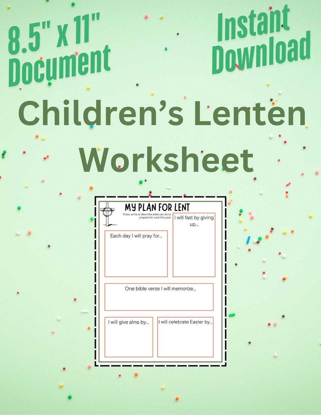 My Plan for Lent Worksheet, Lent Activity, Children's Lent Worksheet - Etsy