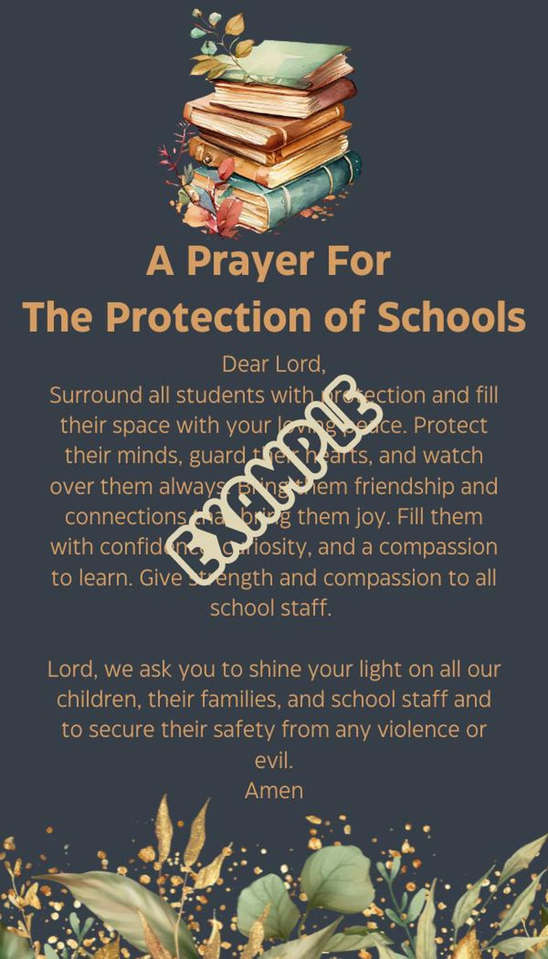 Prayer for the Protection of Schools Prayer Card - Etsy