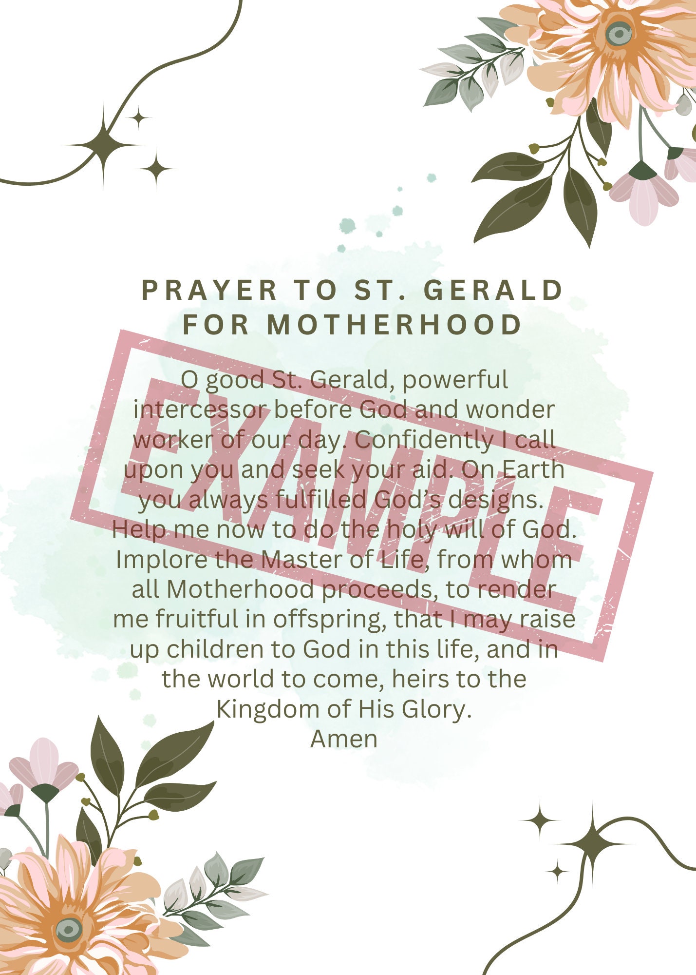 St. Gerald Prayer for Motherhood, Fertility Prayer, Infertility Prayer ...