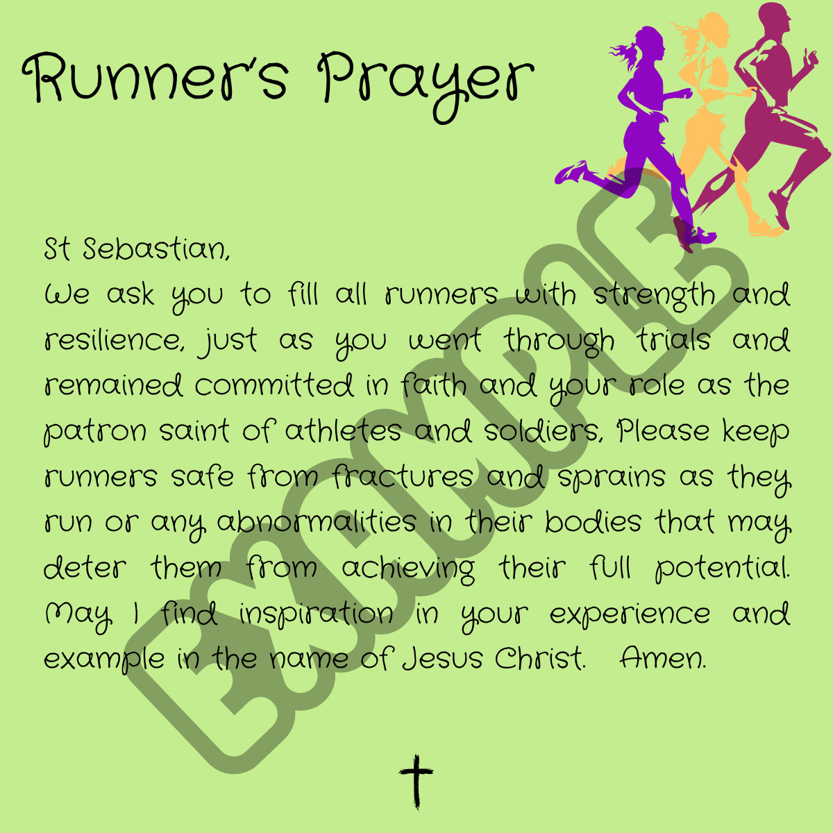 Runner's Prayer, Prayer for Runners, Runner's Blessing, Prayer for ...