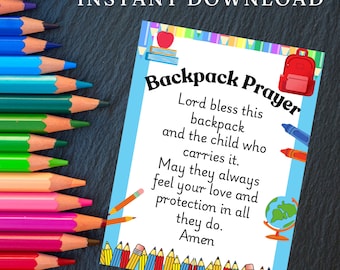 Backpack Blessing or Prayer, Backpack Prayer Tag - Etsy