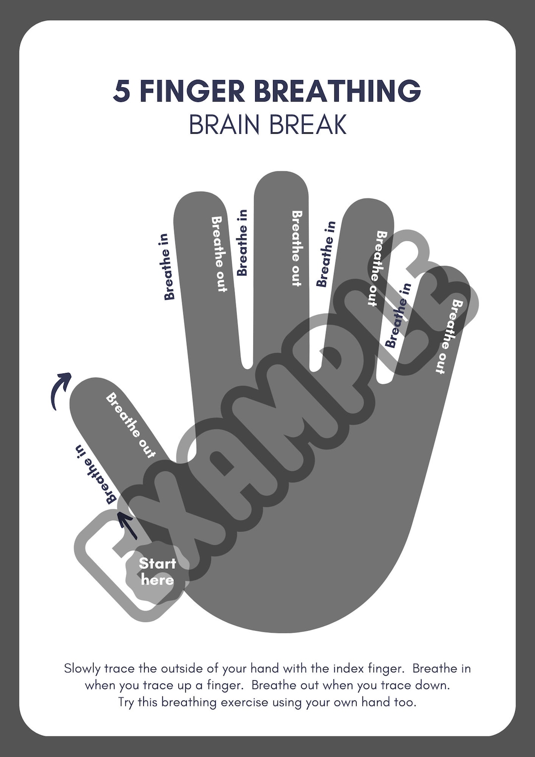 5 Finger Breathing Exercise, Grounding Techniques, Calming Activity ...
