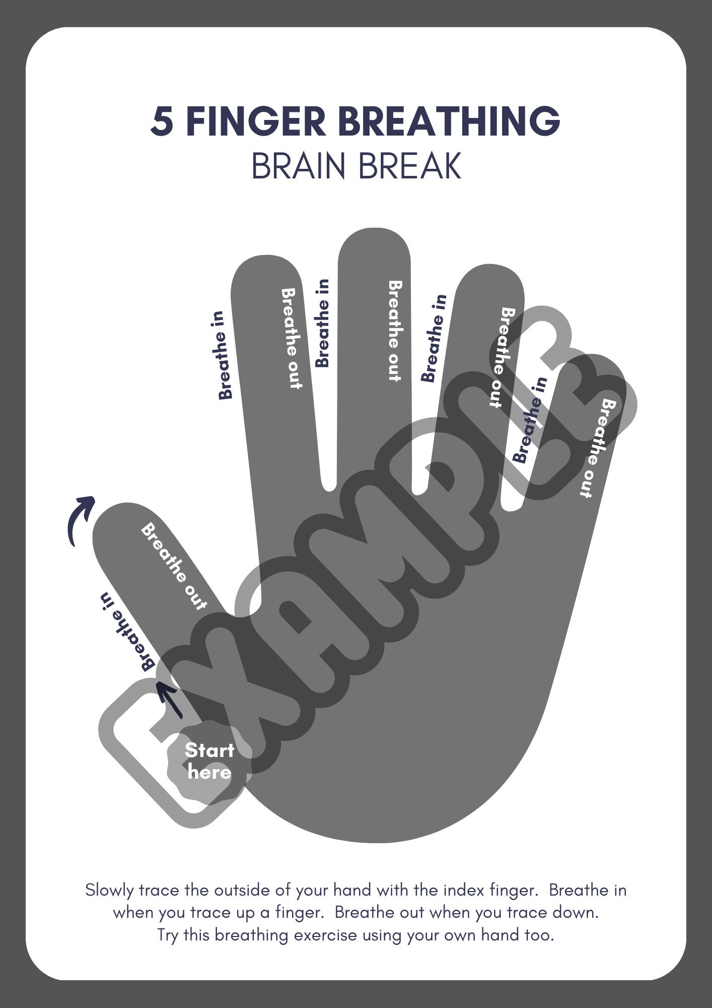 5 Finger Breathing Exercise, Grounding Techniques, Calming Activity ...