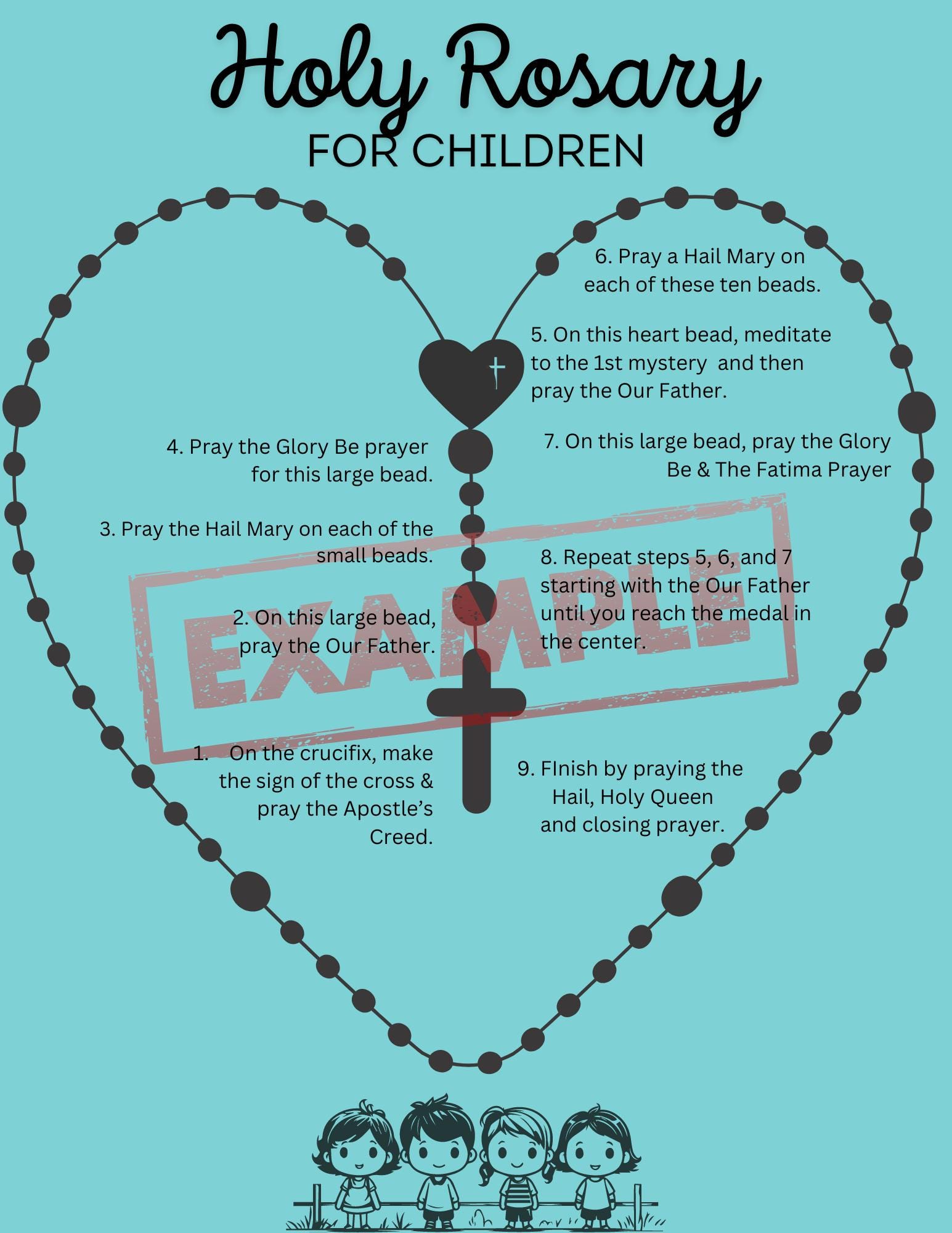 How to Pray the Rosary for Children - Etsy