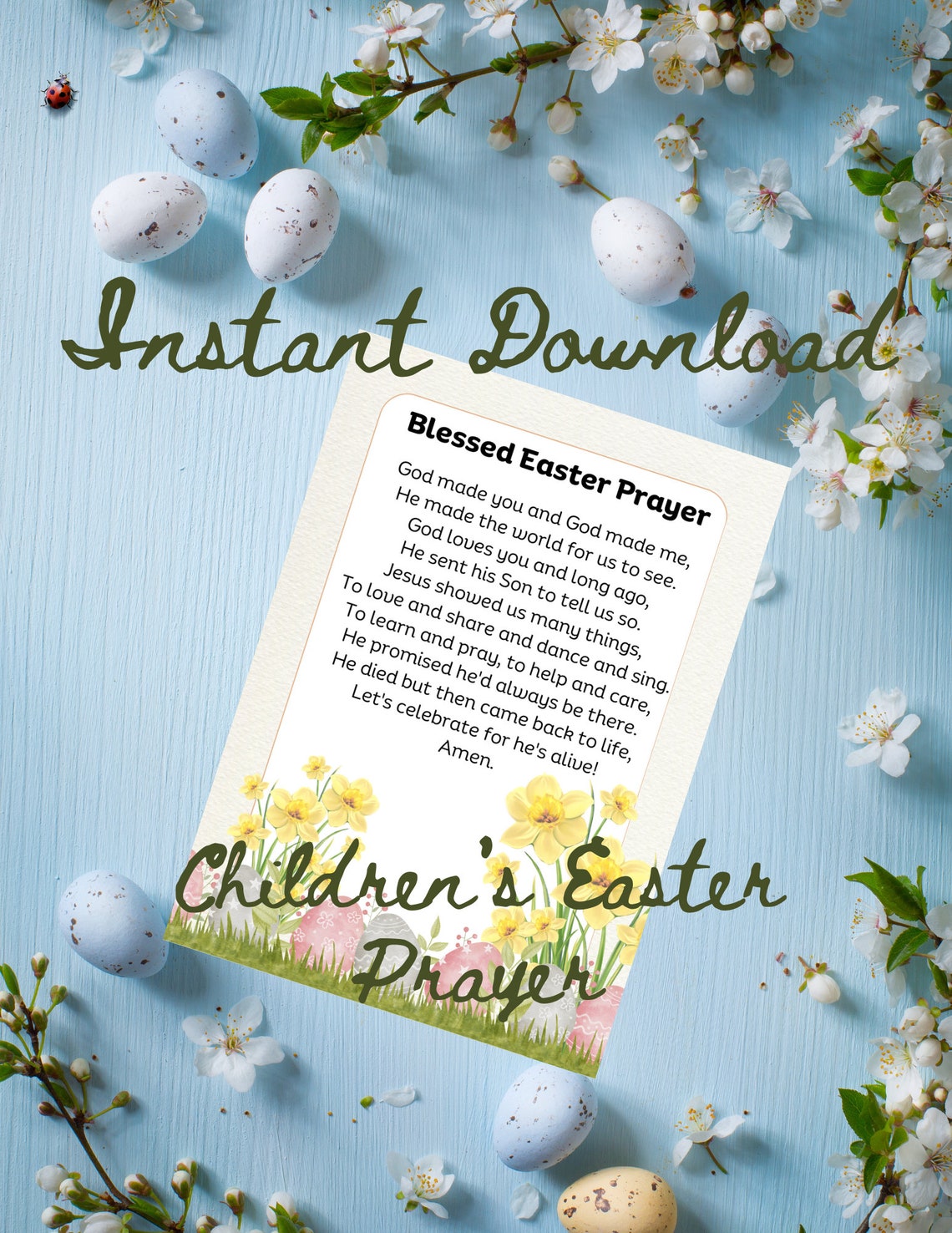 Children's Easter Prayer, Children's Easter Blessing - Etsy