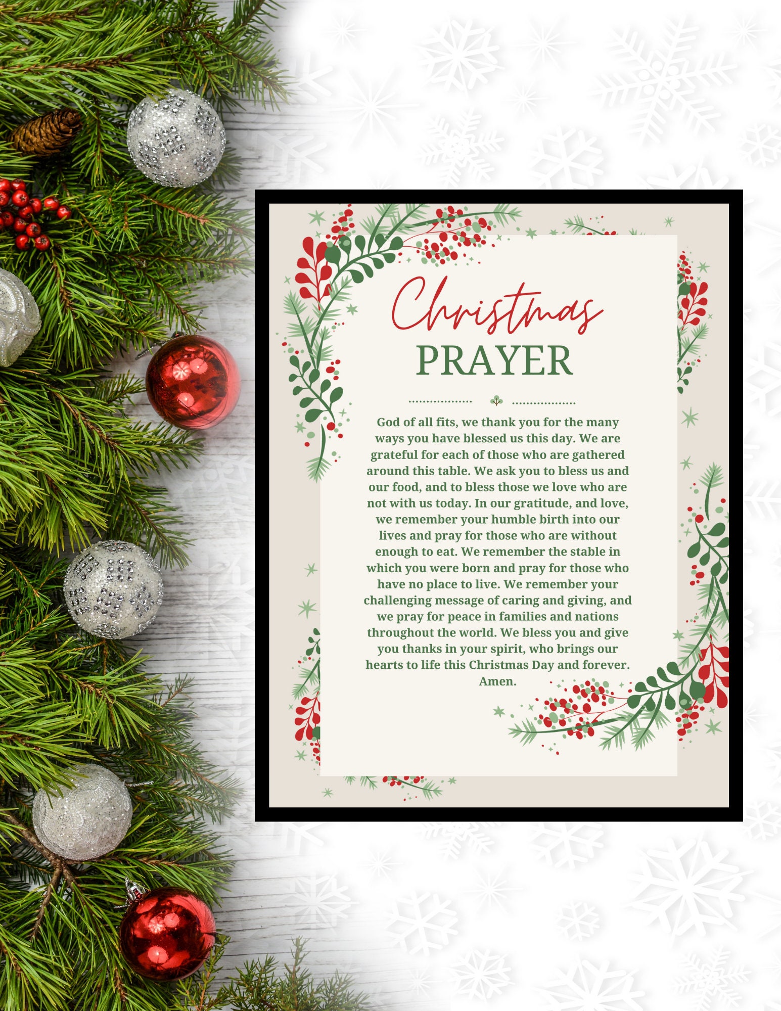 A Christmas Prayer Digital Download/printable - Etsy