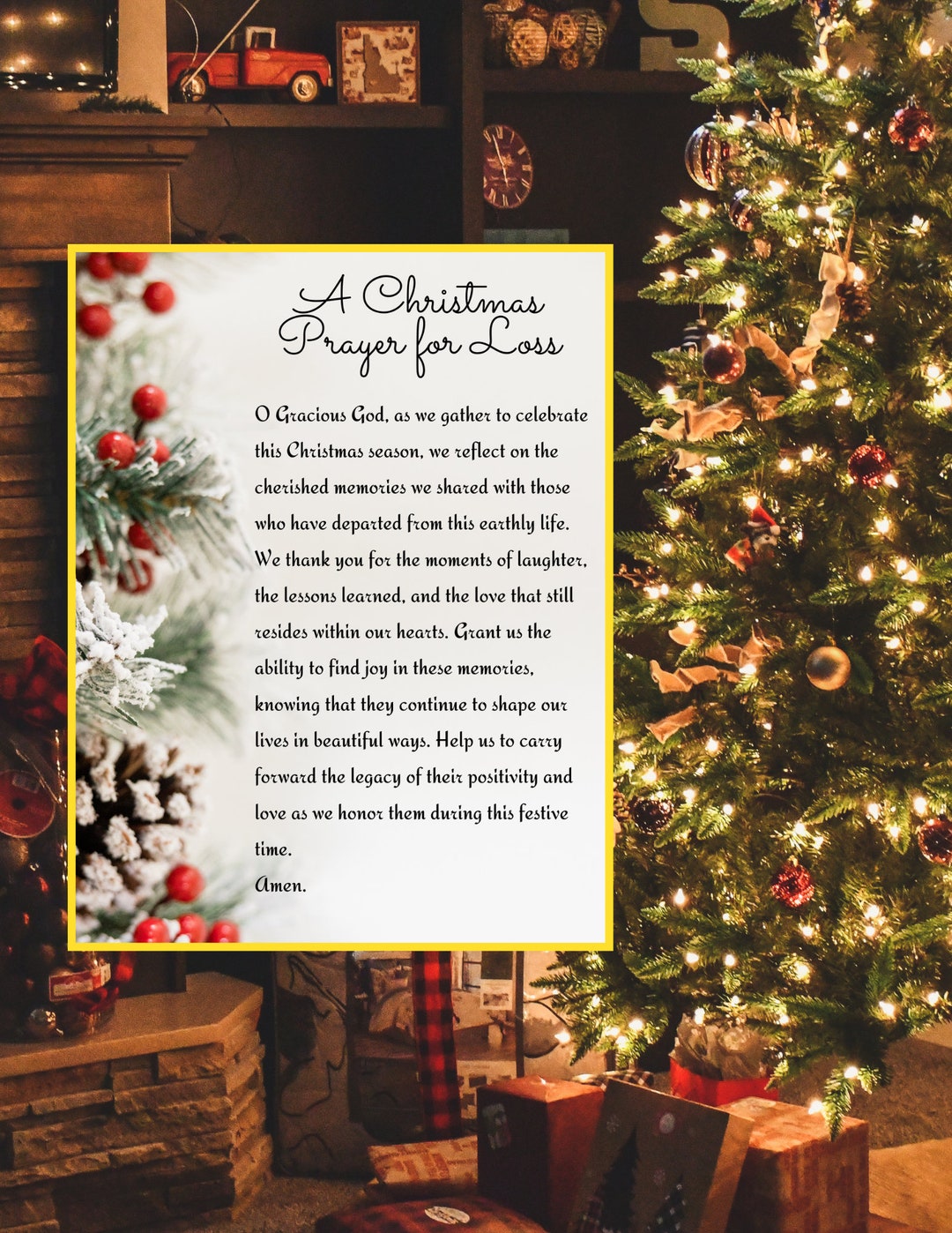 Christmas Prayer for Loss, Grief and Grieving Prayer, Printable ...