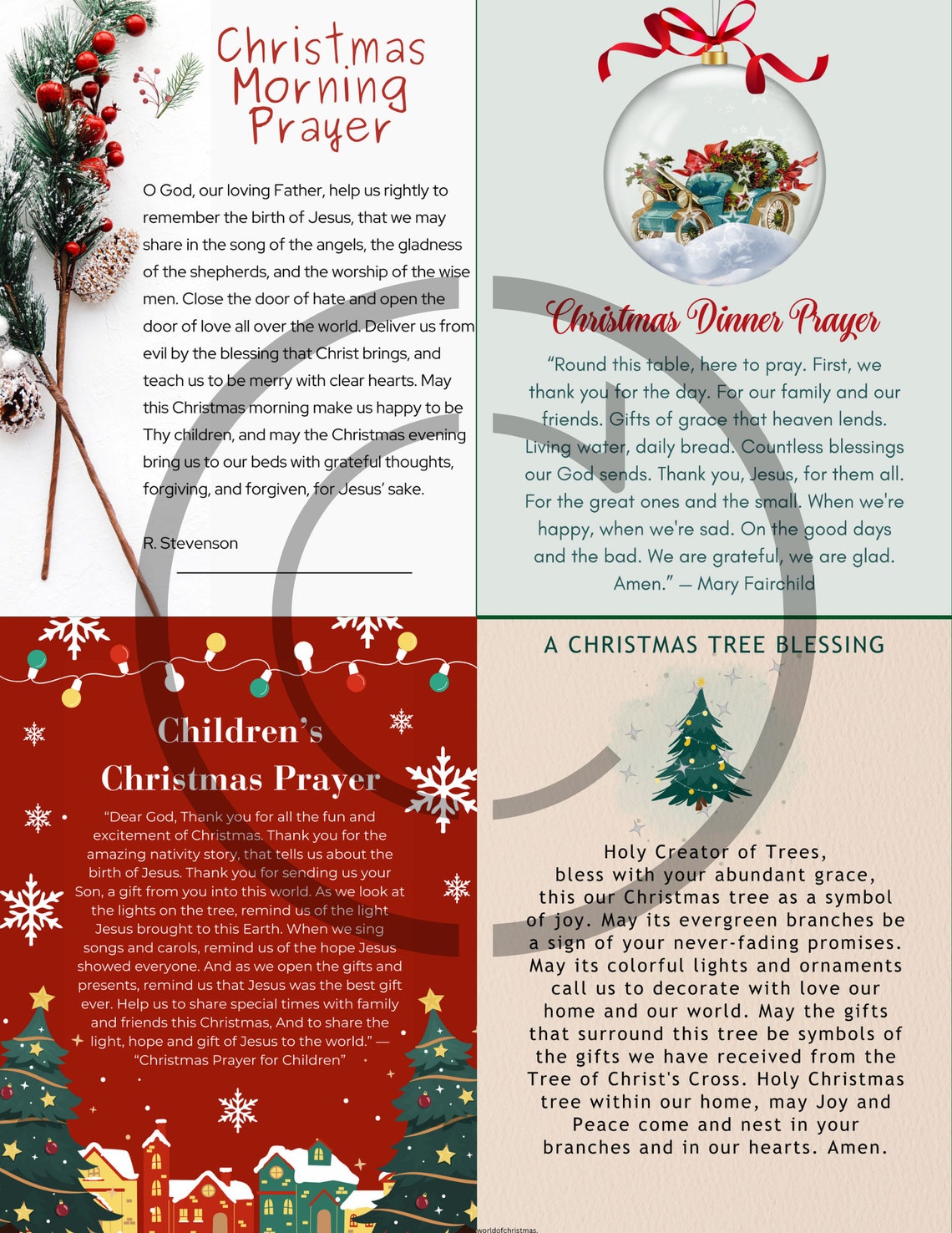 Printable Christmas Prayers - Etsy