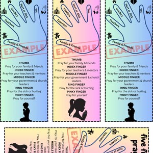 Five Finger Prayer Bookmark, Children's Prayer, Learn to Pray - Etsy