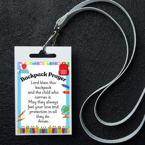 Backpack Blessing or Prayer, Backpack Prayer Tag - Etsy