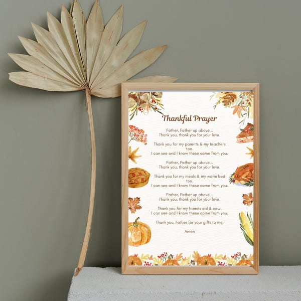 Thanksgiving Prayer - Etsy