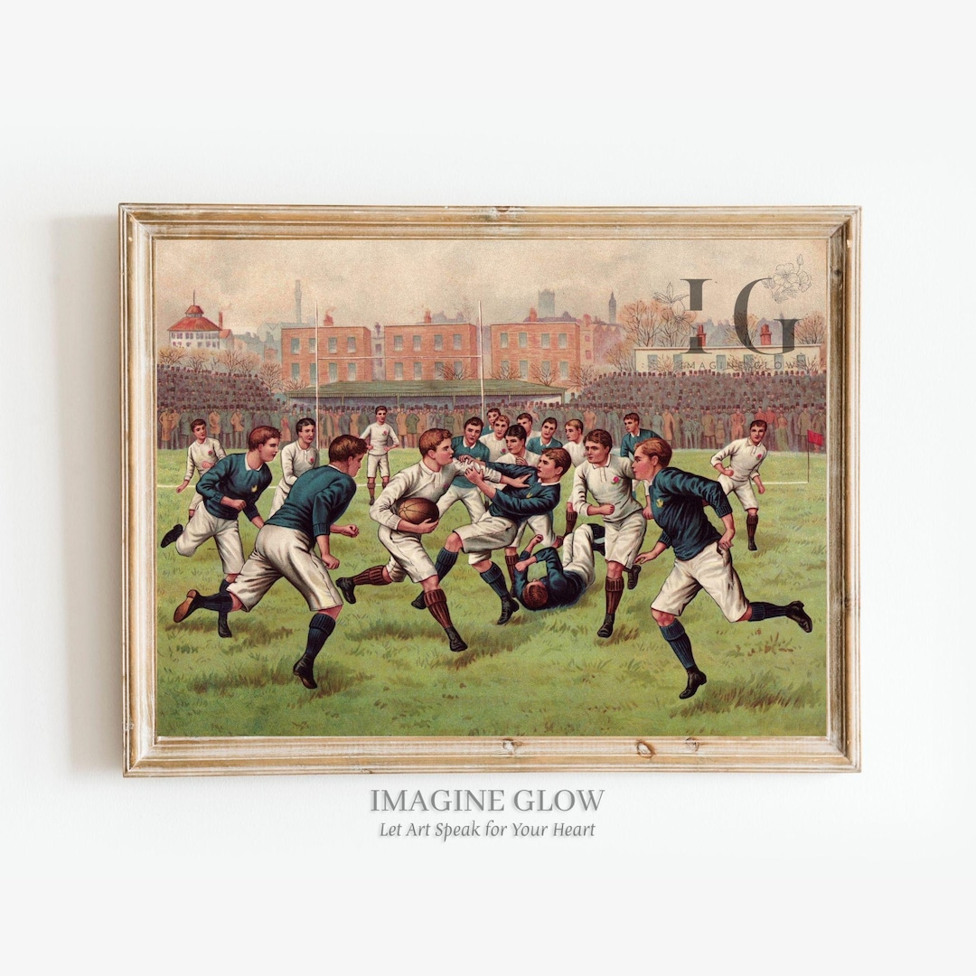 Football Poster | Vintage Sport Wall Art | 19th Century Antique ...