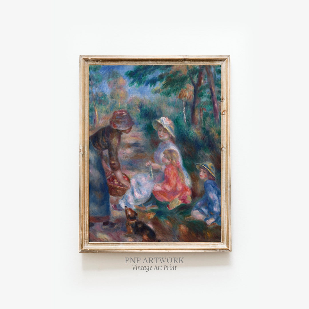 Family Picnic Antique Painting Printable Vintage Wall Art Wall Decor ...