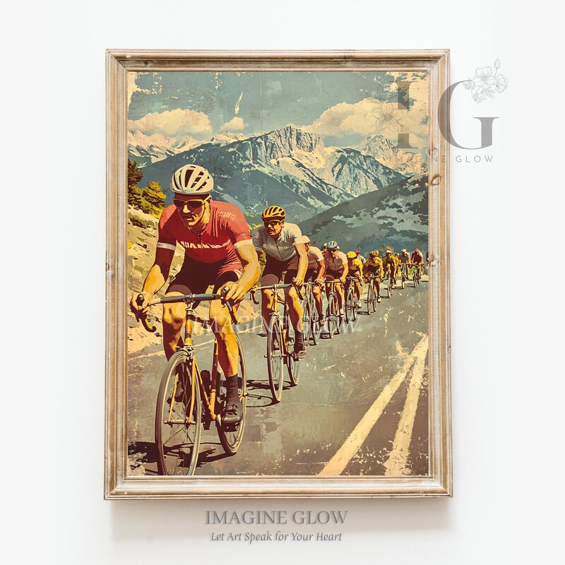 Retro Cycling Poster - Etsy