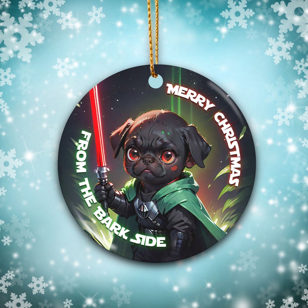 Funny Star Wars Parody Darth Vader Pug Bark Side Christmas - Etsy