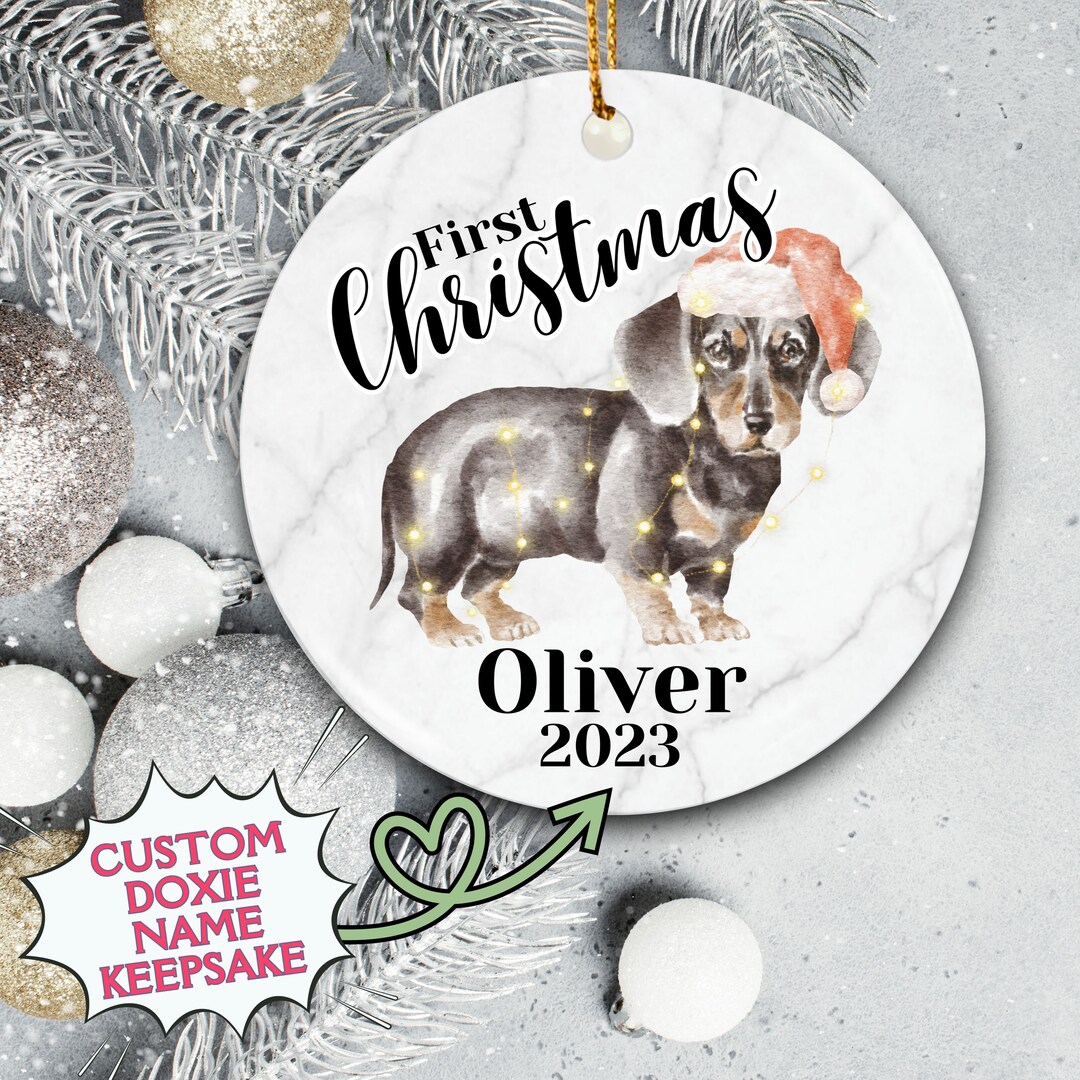 Dachshund Dogs First Christmas Ornament Custom Dog Ornament ...