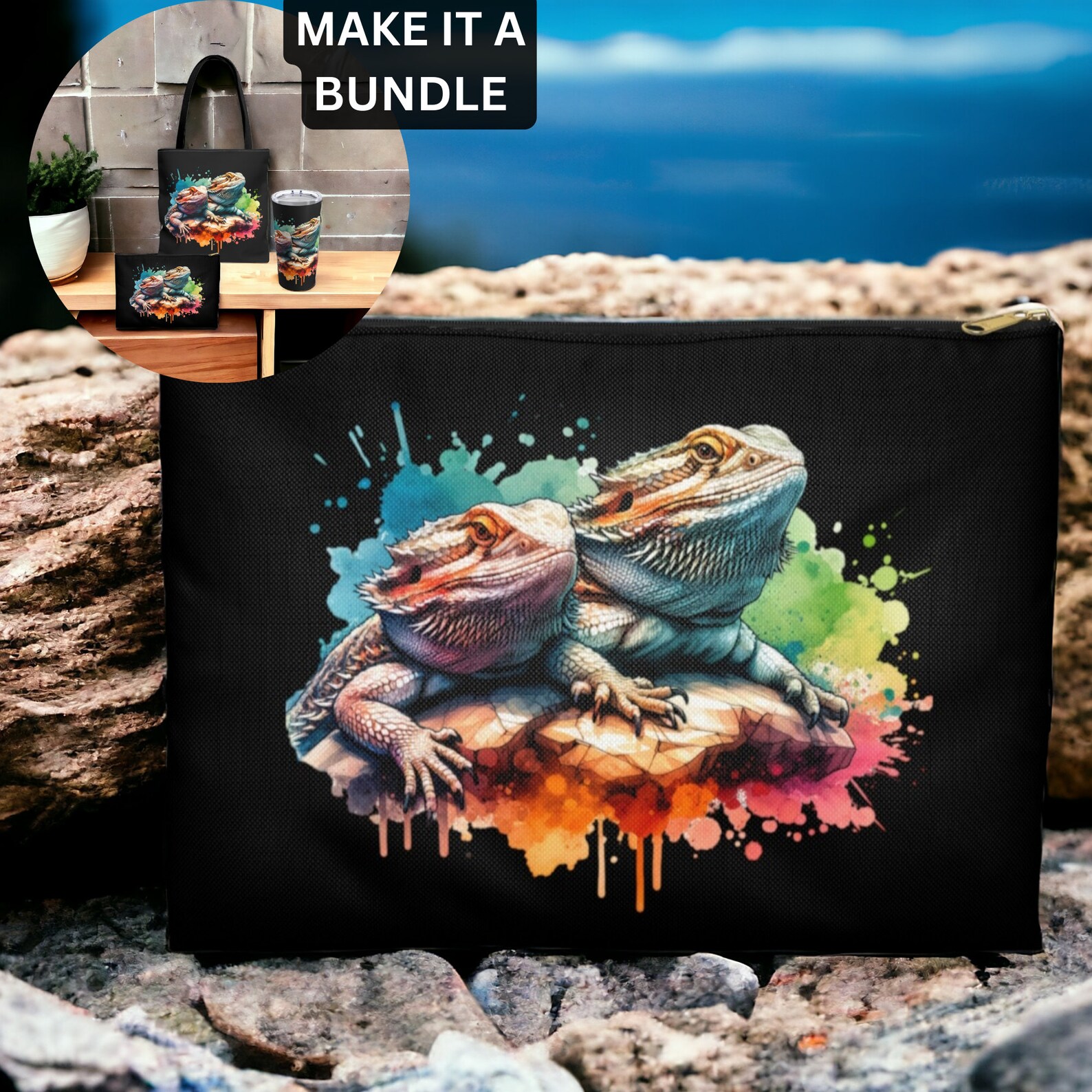 Bearded Dragon Accessory Pouch Gift Idea for Reptile Lover Gift Travel ...