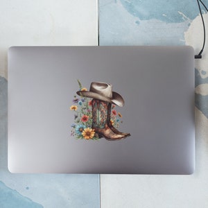 Western Cowboy Boots and Hat Sticker Western Lover's Gift Idea Unique ...