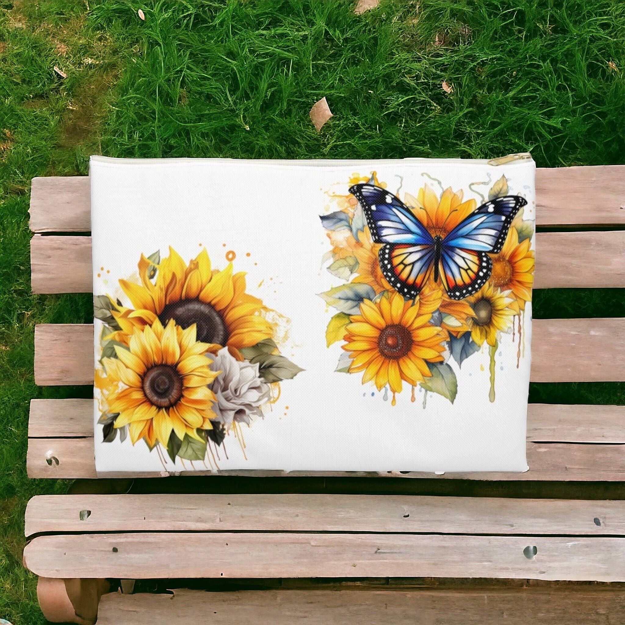 Butterfly Sunflower Travel Makeup Bag Travel Accessory Pouch Gift for ...