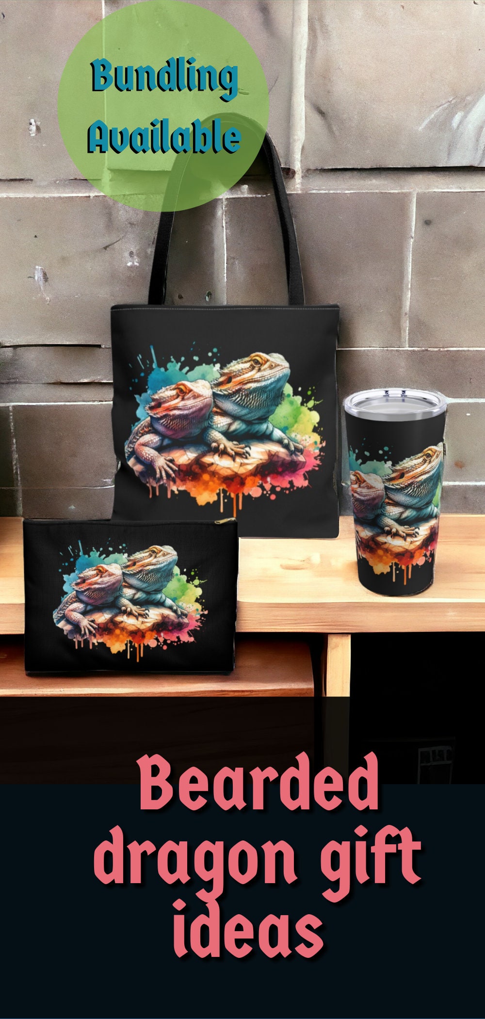 Bearded Dragon Accessory Pouch Gift Idea for Reptile Lover Gift Travel ...