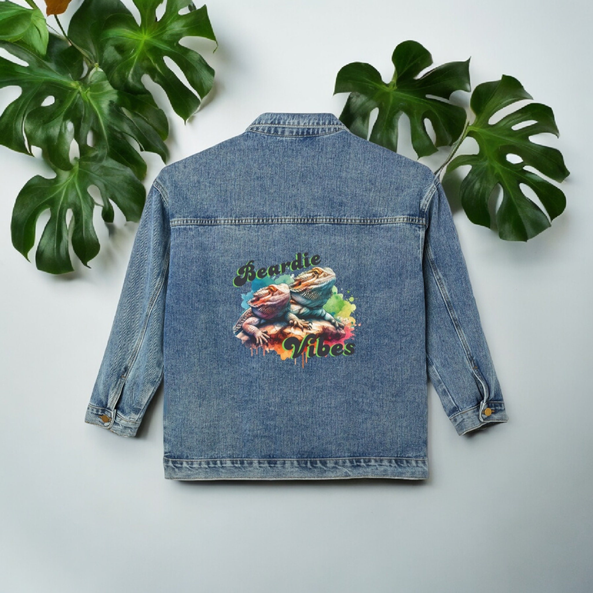 Bearded Dragon Denim Jacket Gift Idea for Lizard Lover Gift Denim Jean ...