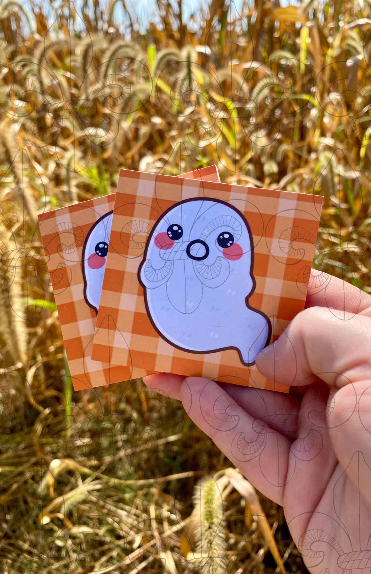 Gingham Ghost Sticky Notes - Etsy