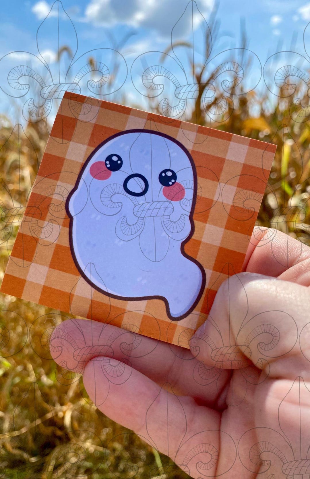 Gingham Ghost Sticky Notes - Etsy