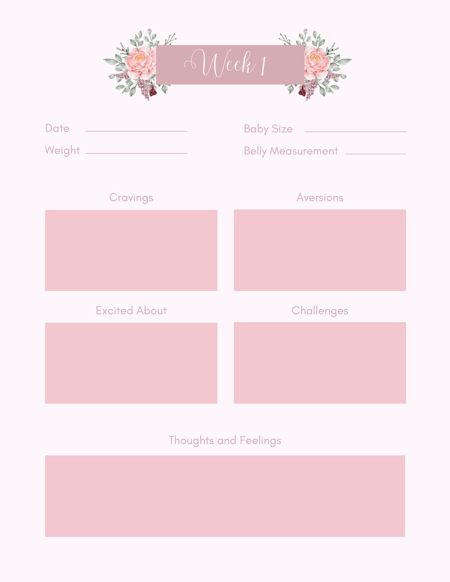 Digital & Printable Pregnancy Journal | Pregnancy Updates | 40 Week ...