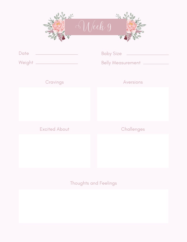 Digital & Printable Pregnancy Journal | Pregnancy Updates | 40 Week ...