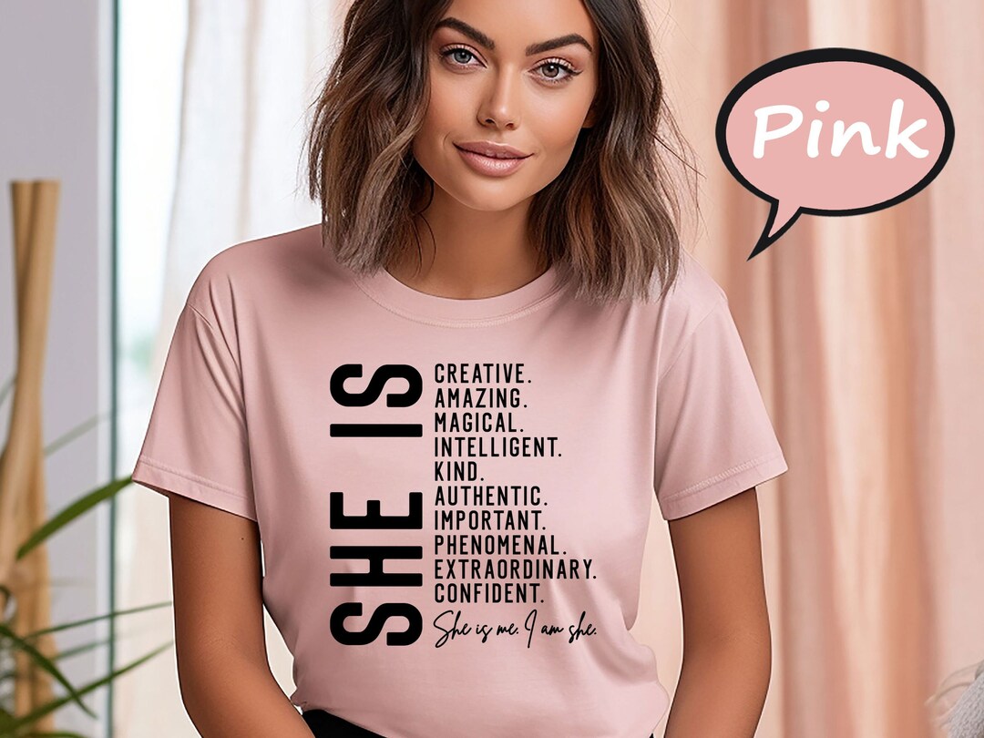 She is Me I Am She Shirt, Motivational Tee for Women, Black Queen Shirt ...