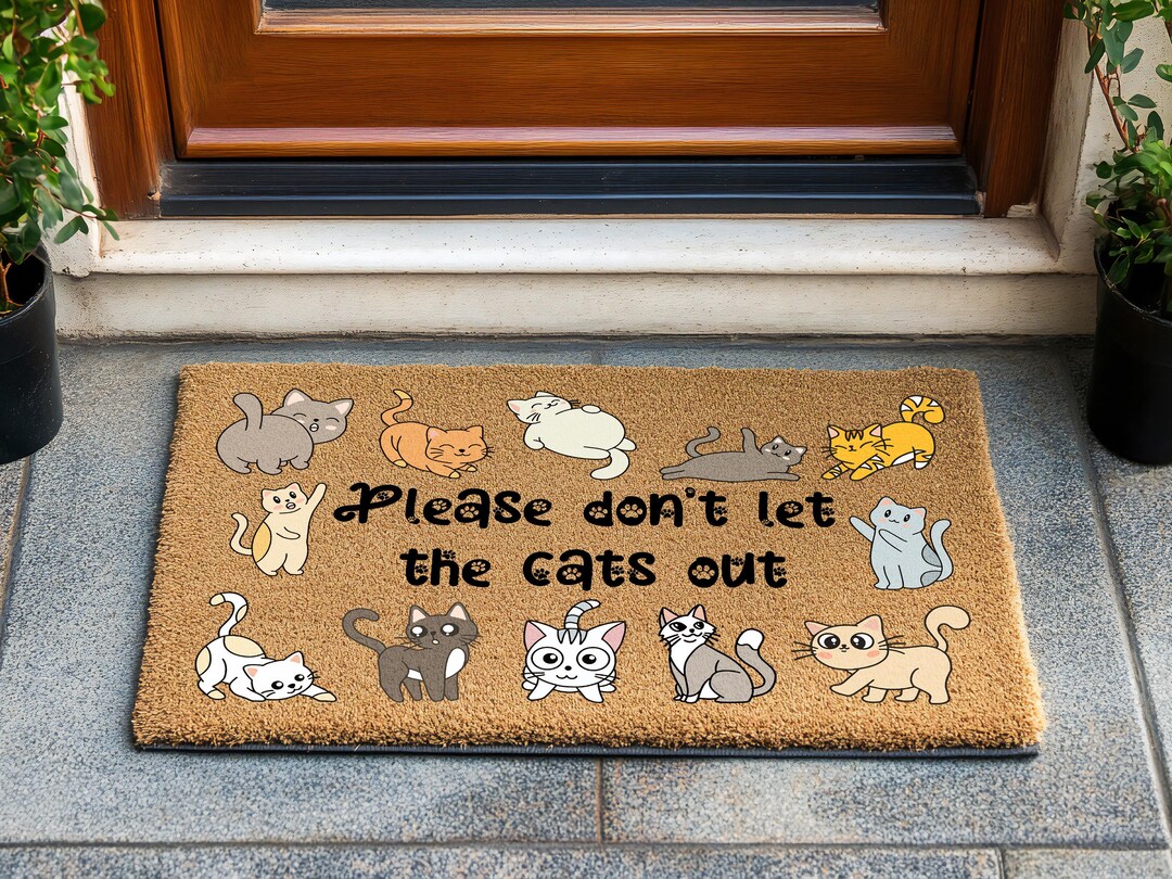 Cats Doormat, Cat Welcome Door Mat, Cat Mom Gift, Cats Design Door Mat ...