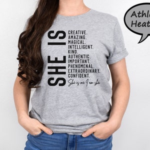 She is Me I Am She Shirt, Motivational Tee for Women, Black Queen Shirt ...