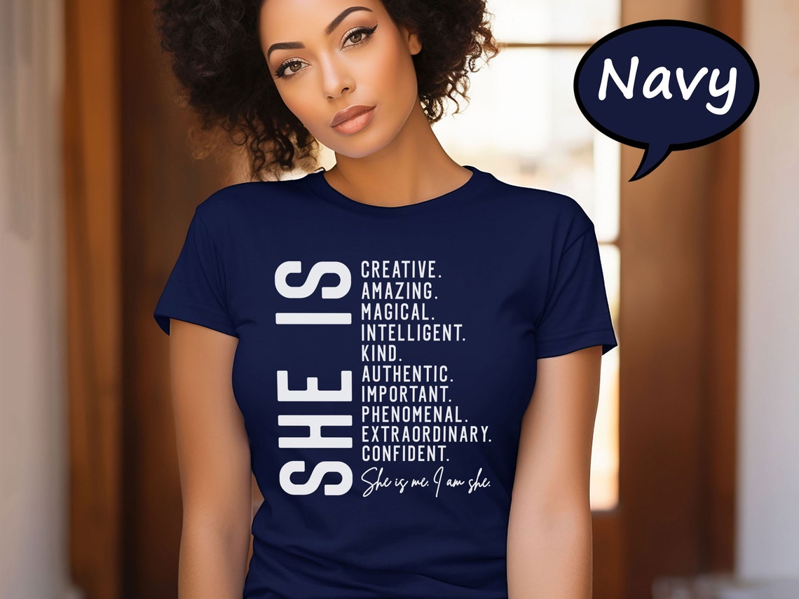 She is Me I Am She Shirt, Motivational Tee for Women, Black Queen Shirt ...